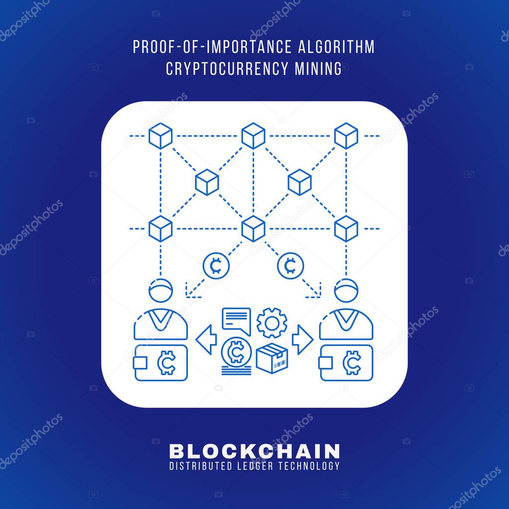 vector esquema diseño blockchain prueba de importancia algoritmo ...