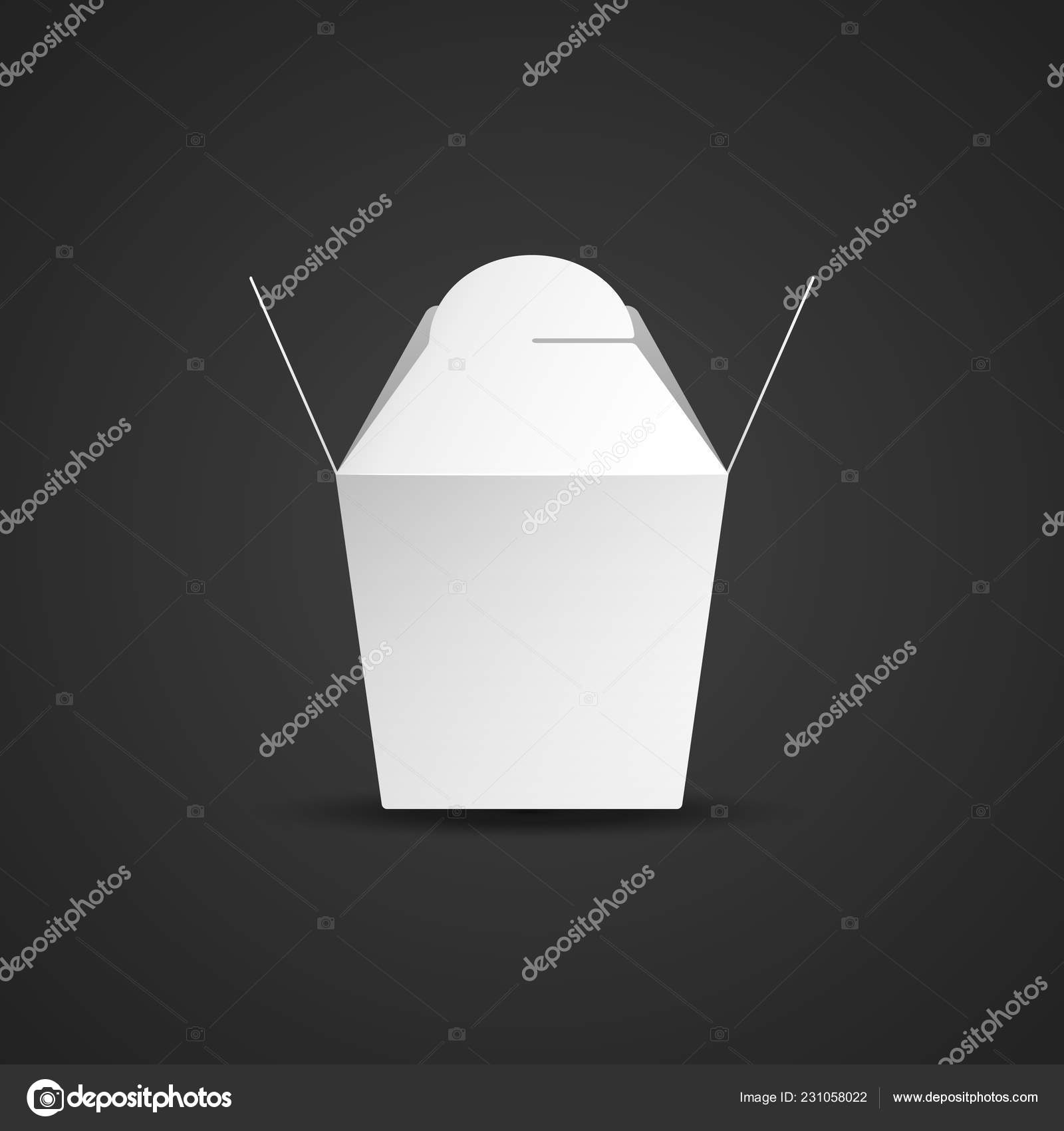 Vector White Asian Noodles Take Away Mock Paper Blank Box Stock Vector ...