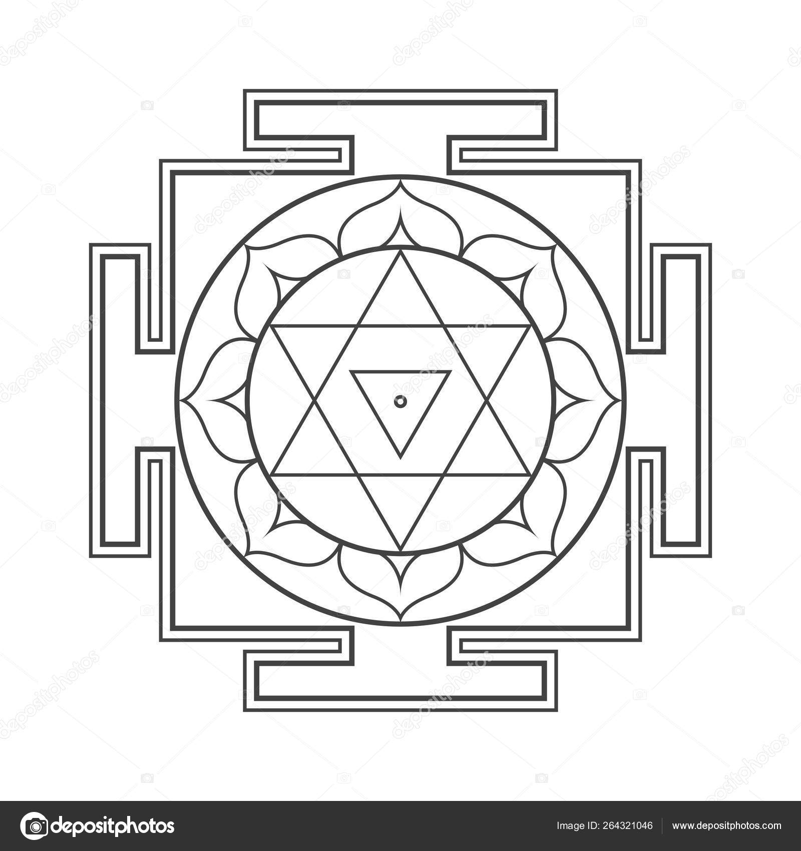 Hinduism yantra sacred geometry mandal Stock Vector by ©TRIKONA 264321046