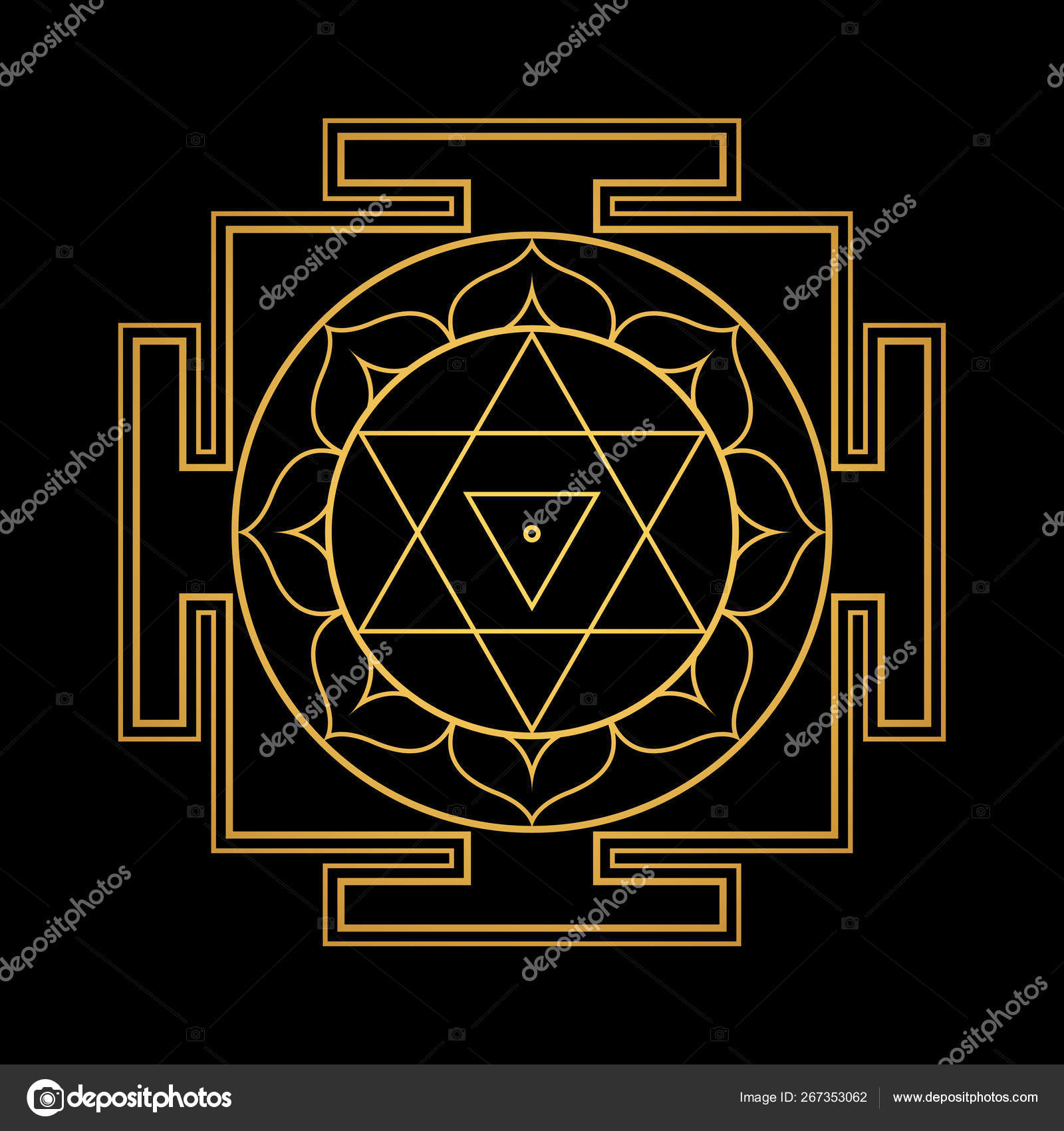Hinduism yantra sacred geometry mandal Stock Vector by ©TRIKONA 267353062