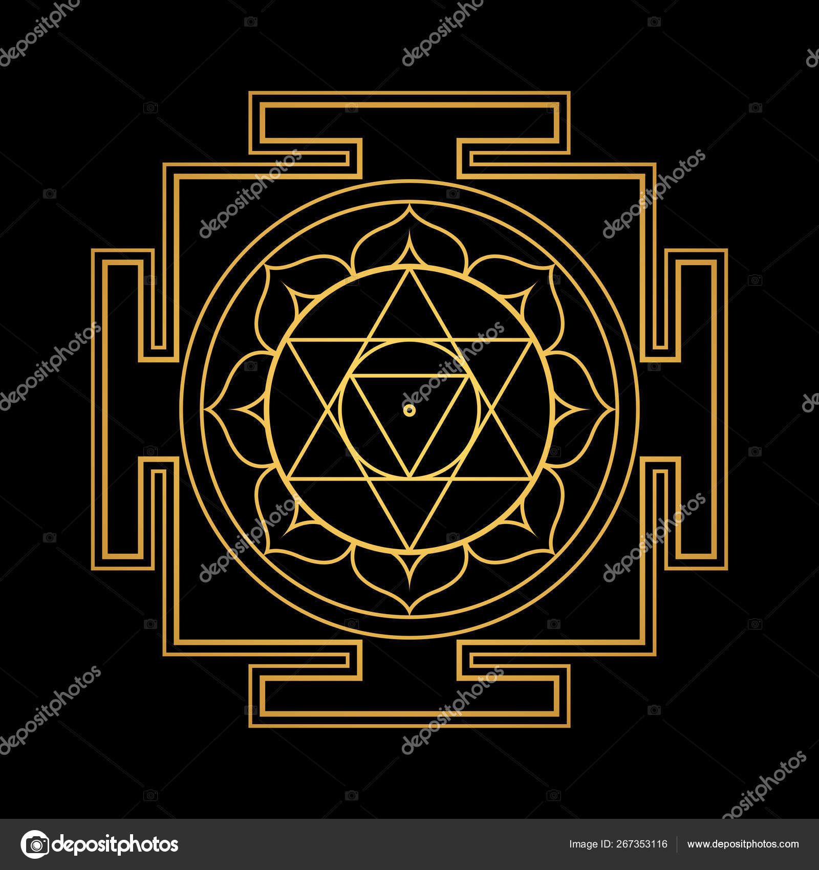Hinduism yantra sacred geometry mandal Stock Vector by ©TRIKONA 267353116