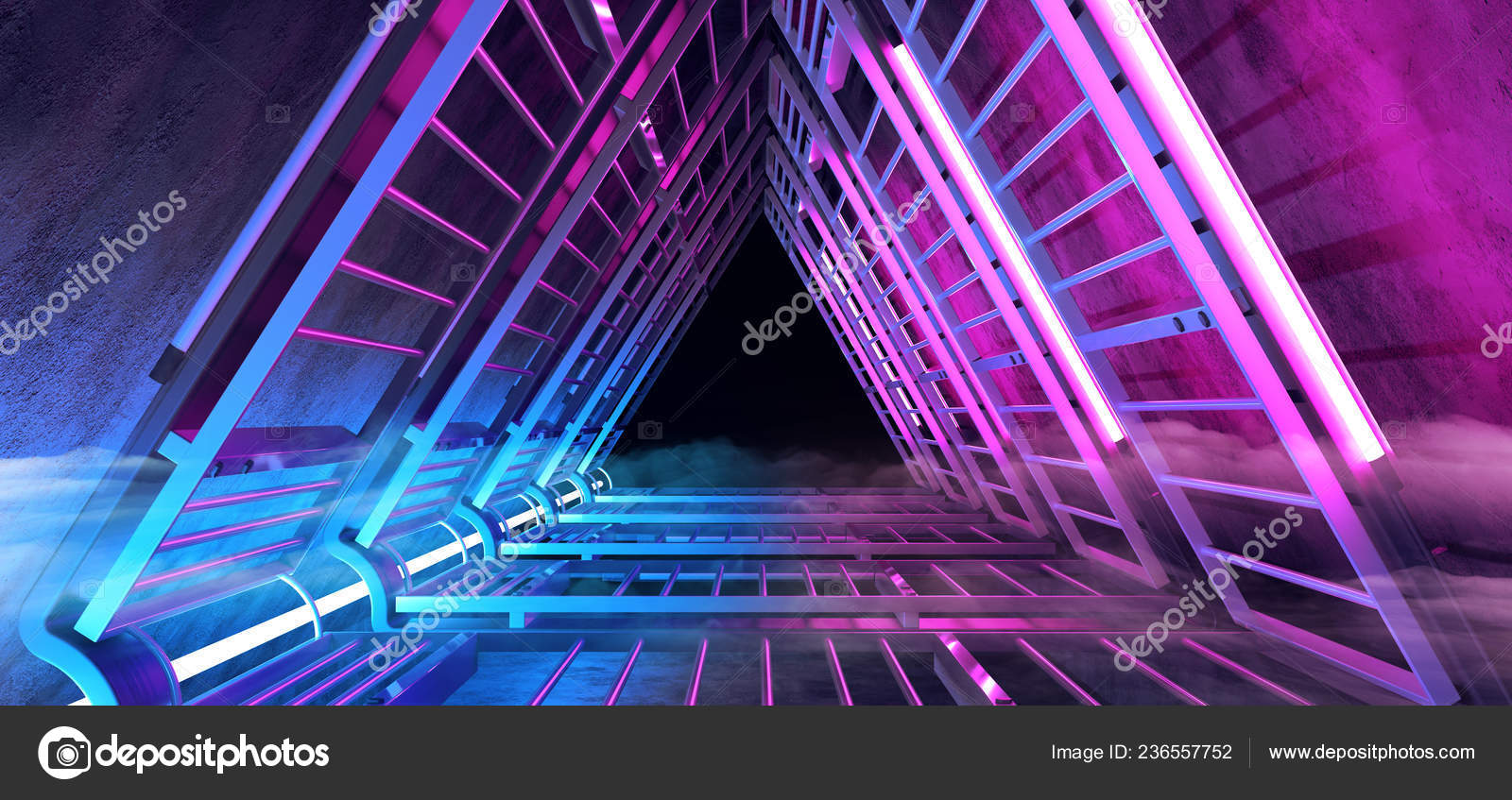 Sci Futuristic Smoke Fog Neon Glowing Purple Blue Triangle Shaped Stock ... Sci Futuristic Smoke Fog Neon Glowing Purple Blue Triangle Shaped Stock ...