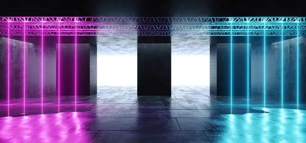 Neon Glowing Line Shaped Lasers Purple Blue Modern Futuristic Sc ...