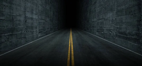 Sci Fi Futuristic Asphalt Tunnel Corridor Garage Cement Road Dou ...