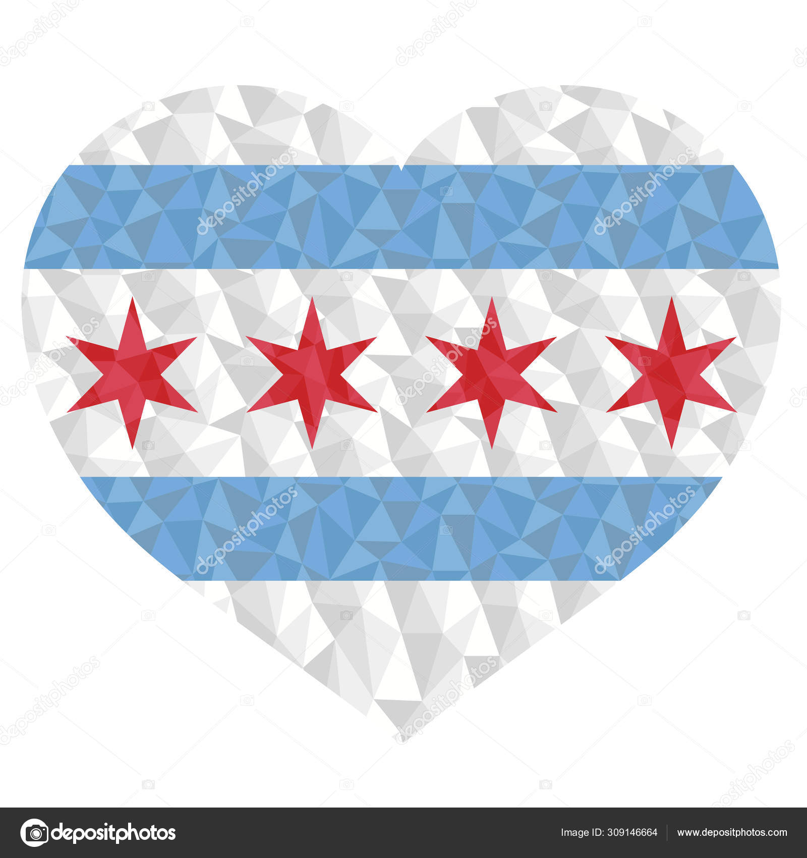 Chicago Flag Vector