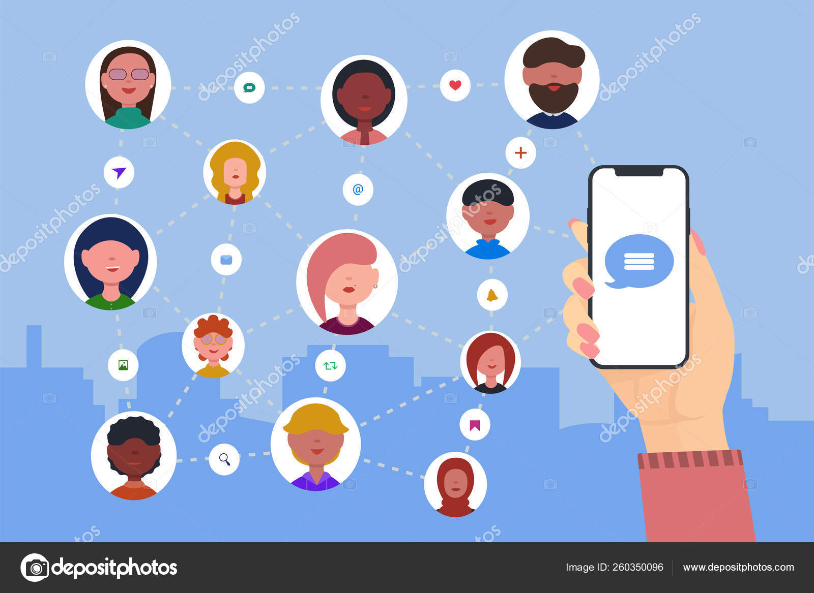 Network avatar icons hand Stock Vector Image by ©Natty_Blissful #260350096