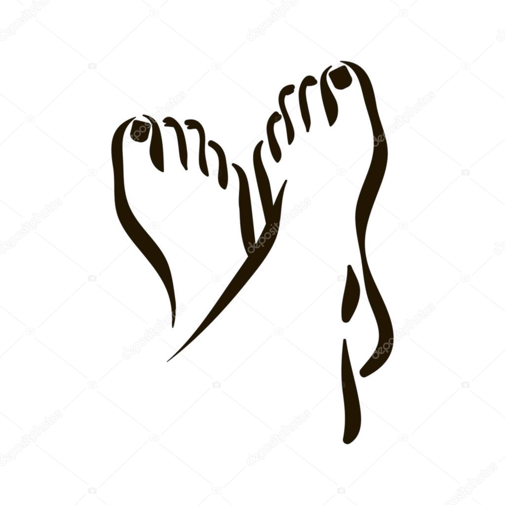Vector cuidado de los pies Icono ilustración. Mujer pies símbolo sobre ...