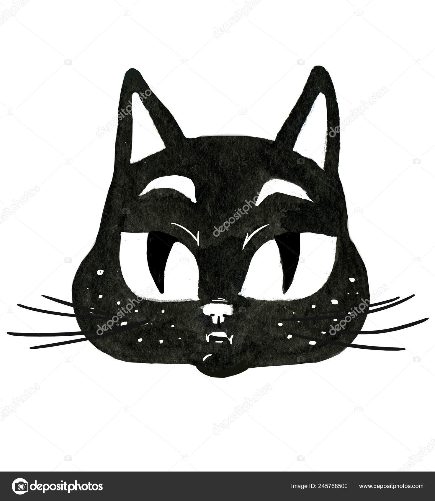 Black Ink Cat White Background — Stock Photo © NassyArt #245768500