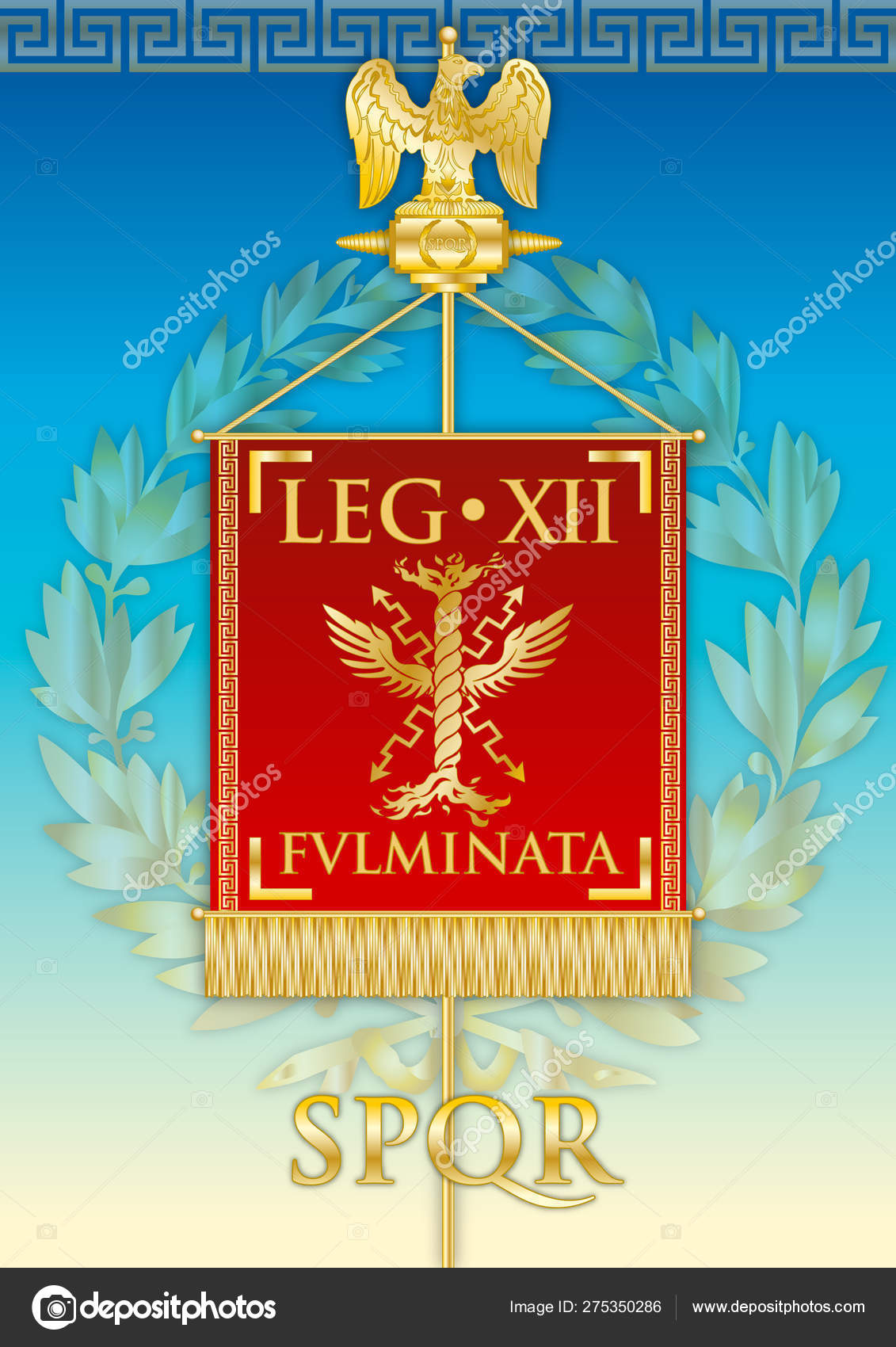Legio Xii Fulminata Ancient Teaches Banner Legion Roman Empire Vector ...