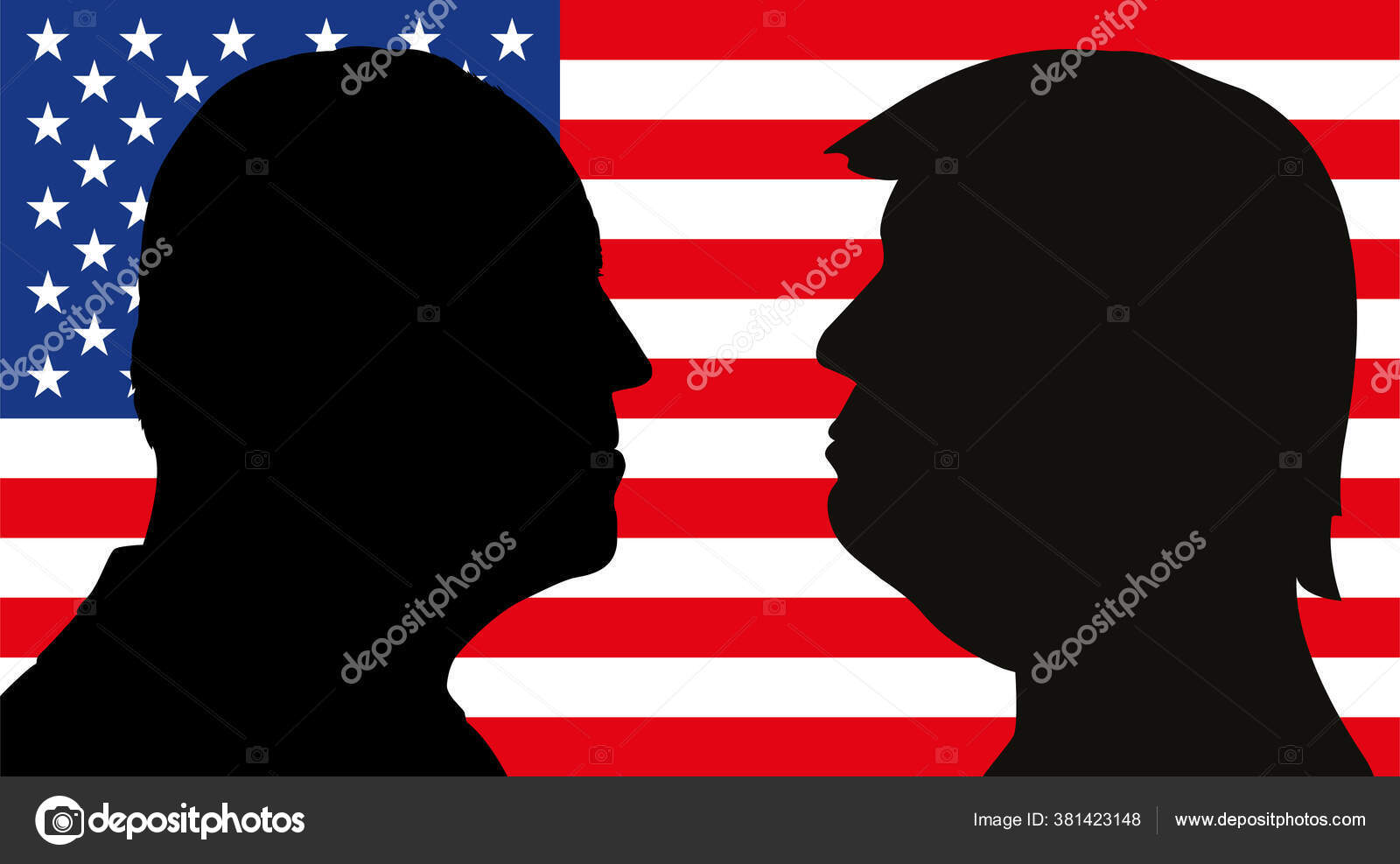 Joe Biden Donald Trump Portraits Flag Elections 2020 Vector ...