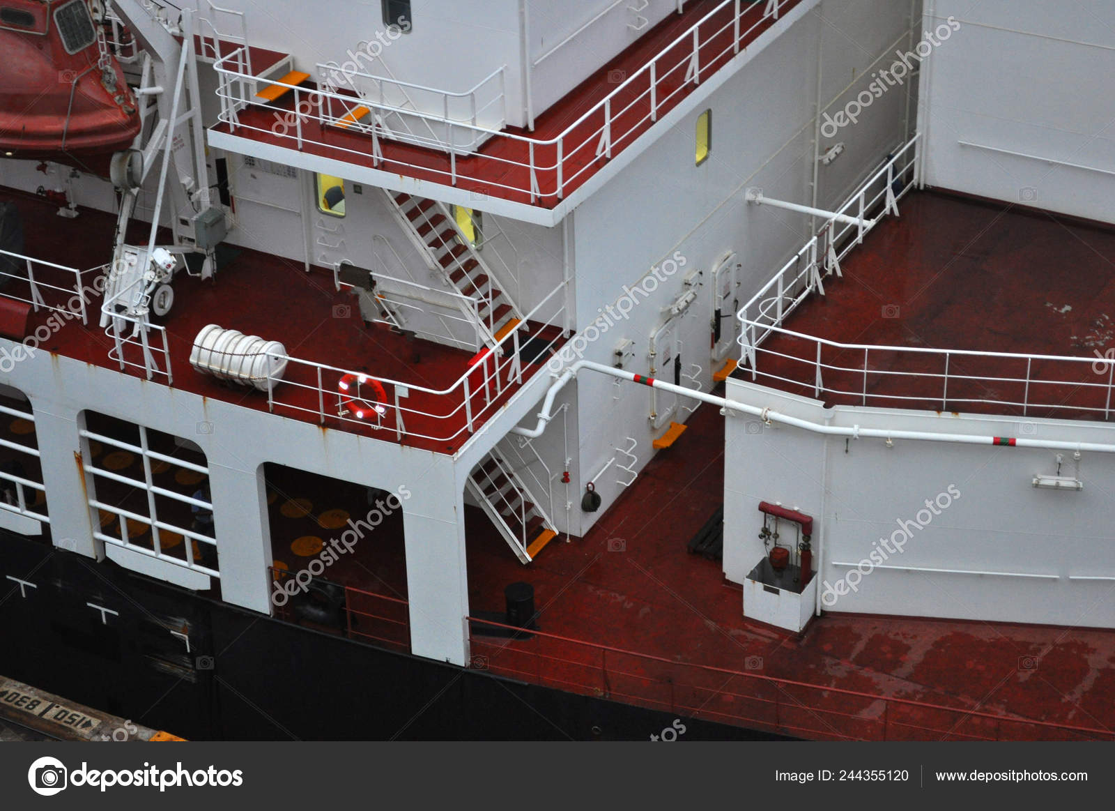 Container Ship Deck Part Vessel Close — Stock Photo © alesix #244355120