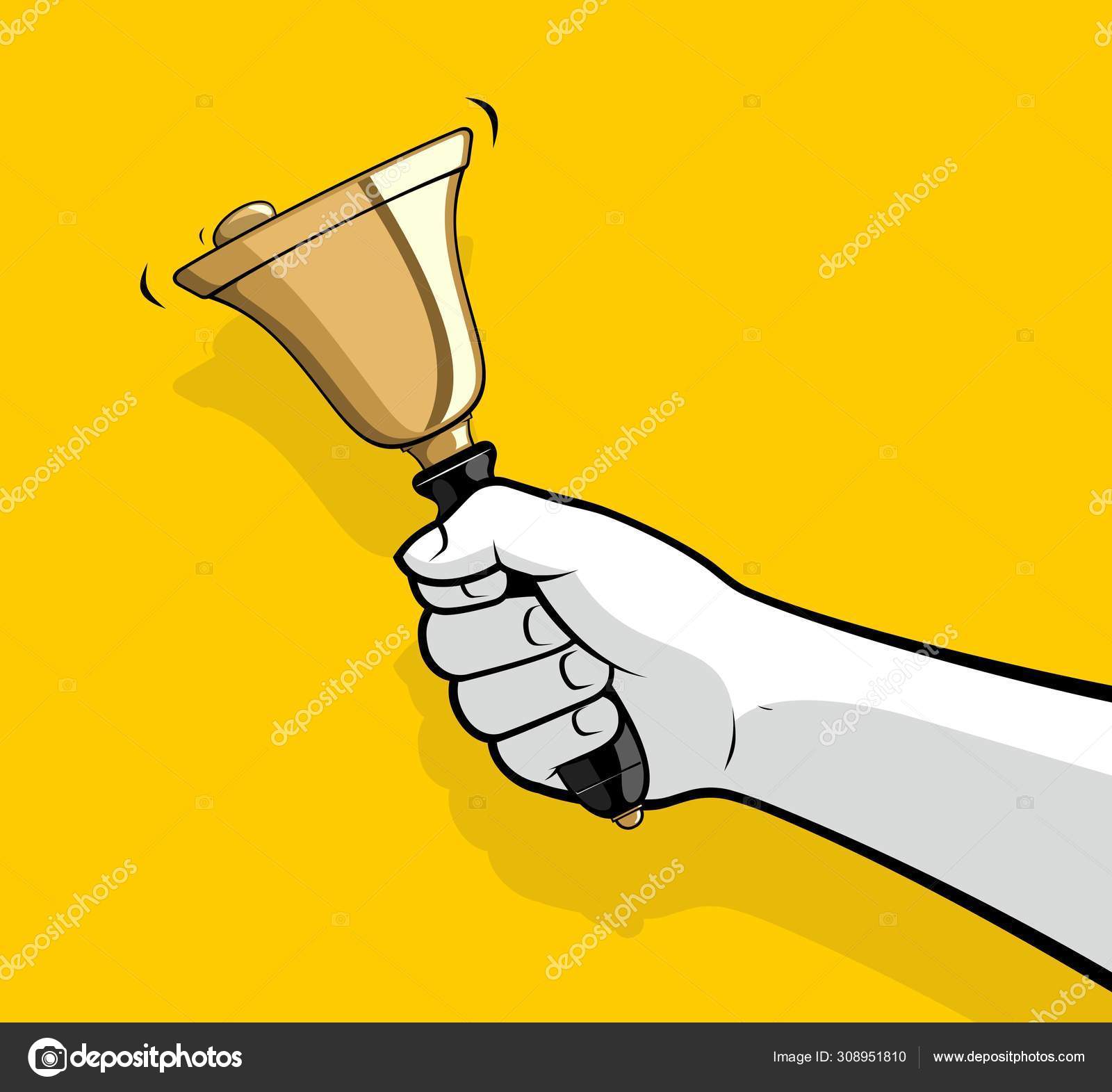 Man Hand Ringing Small Bell Stock Illustration by ©Jamesbin #308951810