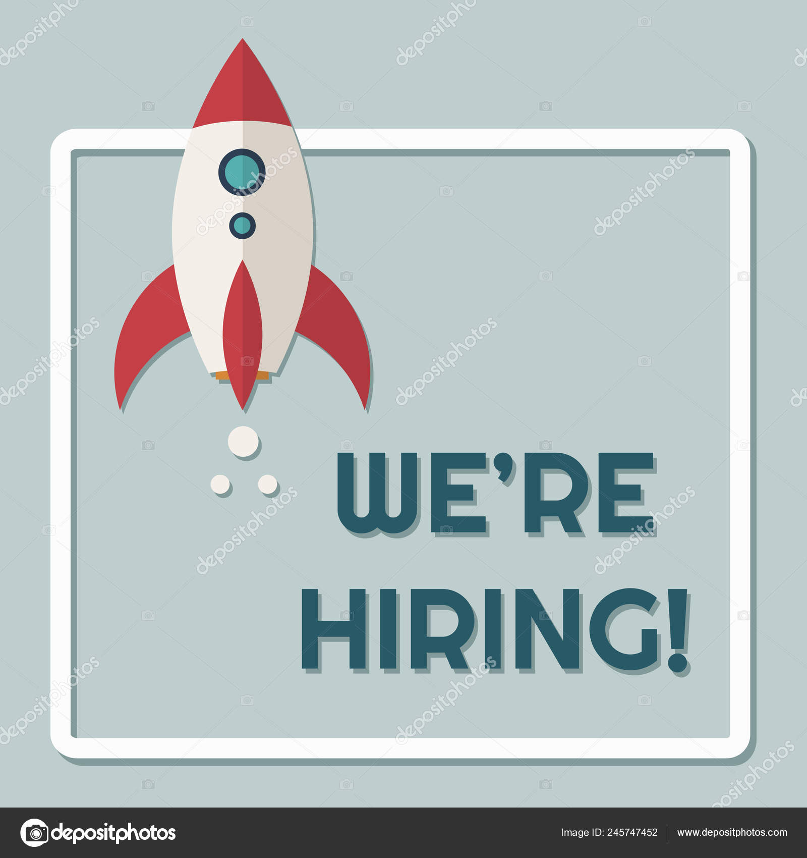 We're Hiring Announcement Rocket Stock Vector by ©Stokkam 245747452