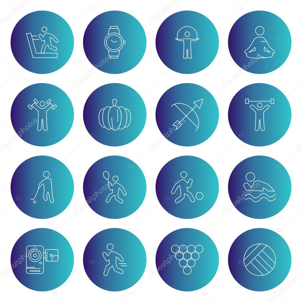 16 iconos azules para aplicaci n m vil y sitio web, ilustraci n de vectores 2024