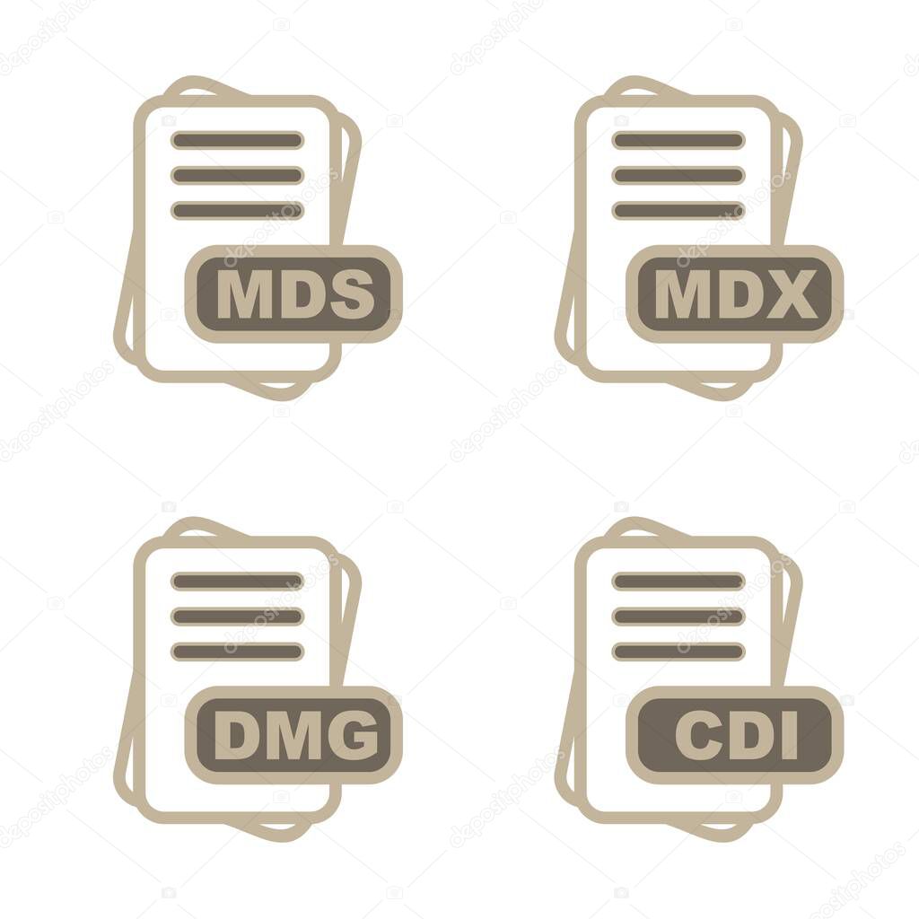 conjunto de iconos de formato de archivo para web y aplicaci n m vil, ilustraci n vectorial 2024