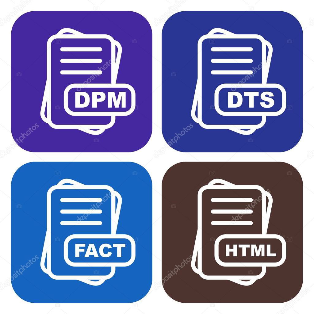 Conjunto de iconos de formato de archivo, ilustración vectorial 2024