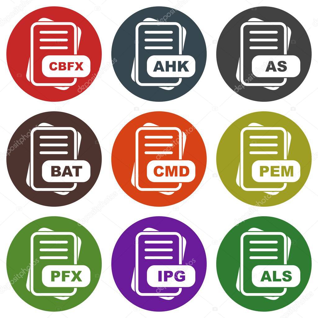 conjunto de iconos de formato de archivo para web y aplicación móvil ...