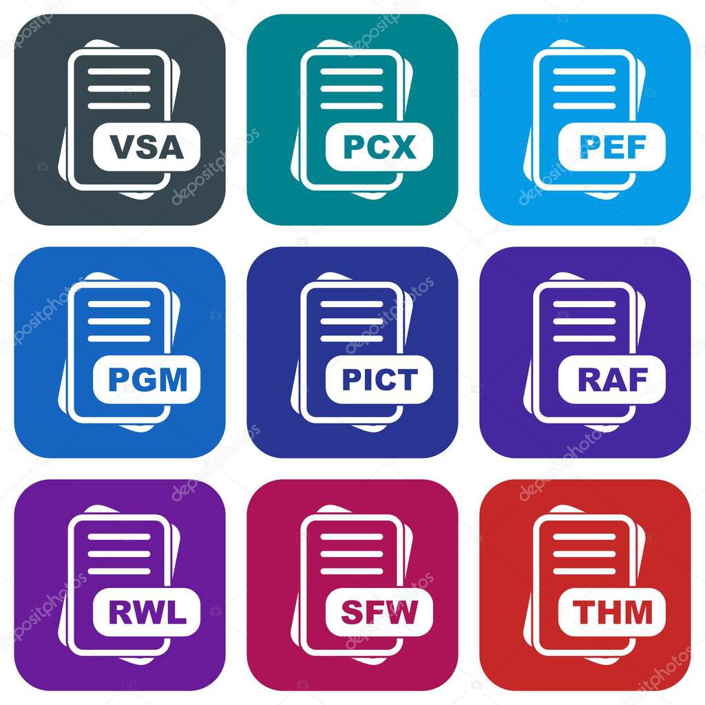 conjunto de iconos de formato de archivo para web y aplicación móvil ...