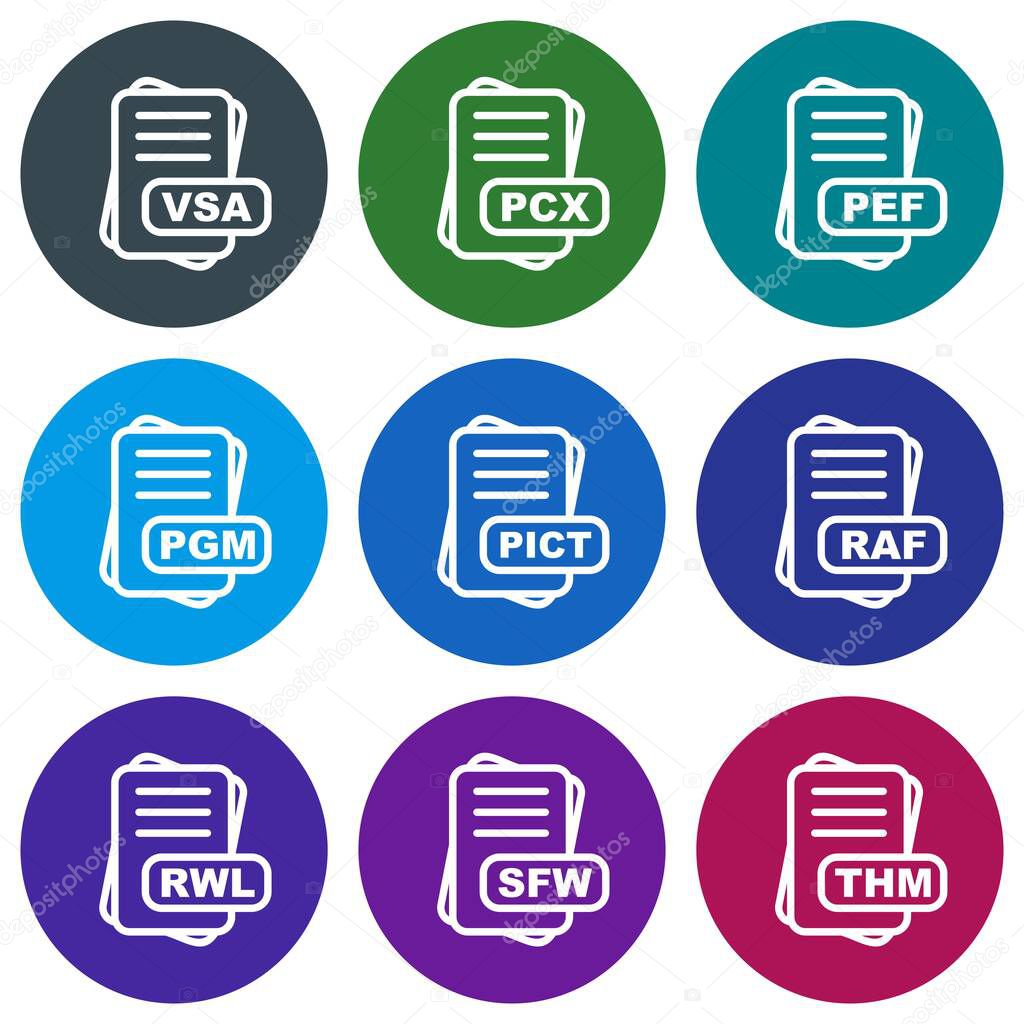 conjunto de iconos de formato de archivo vectorial 2022