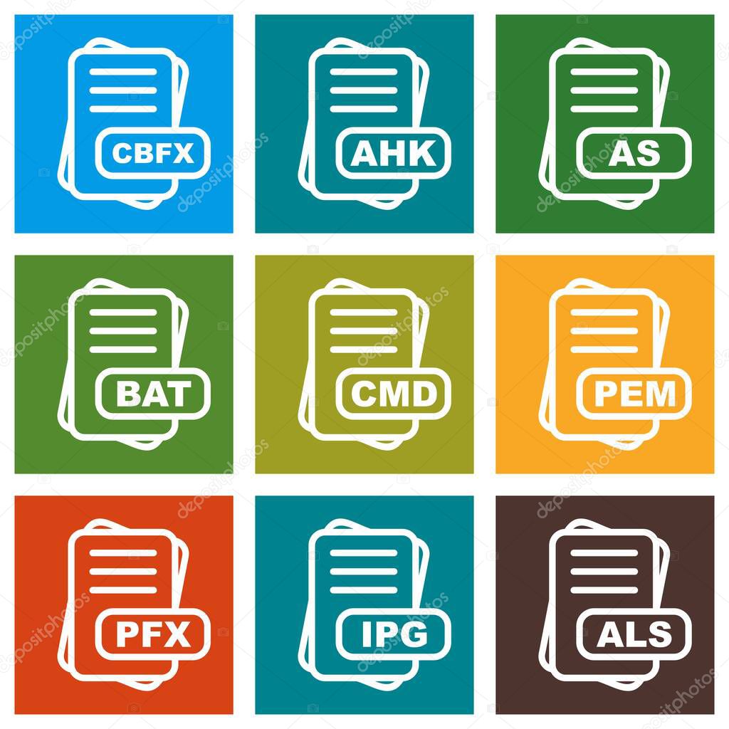 conjunto de iconos de formato de archivo vectorial 2022