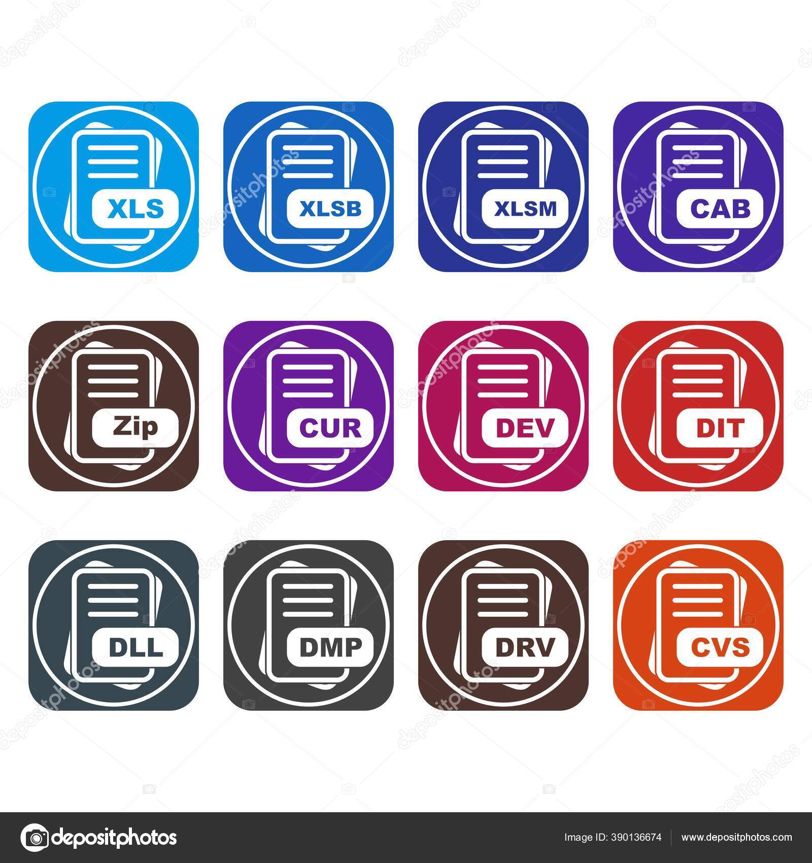 Set Vector File Format Icons Stock Vector Image By ©grafixpoint 390136674