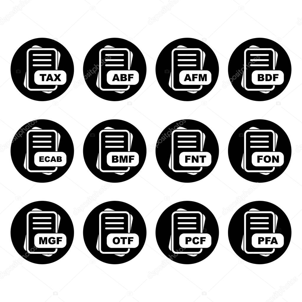 conjunto de iconos de formato de archivo vectorial 2022