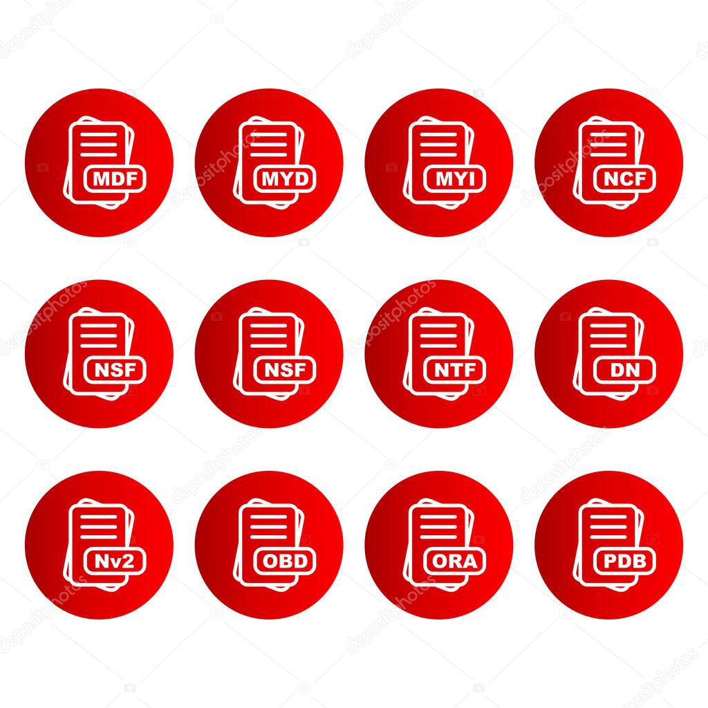 conjunto de iconos de formato de archivo vectorial 2022