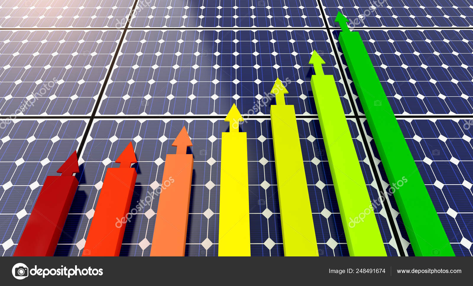Fotos de Paneles Solares Gráficos Barras - Imagen de © Lightboxx #248491674
