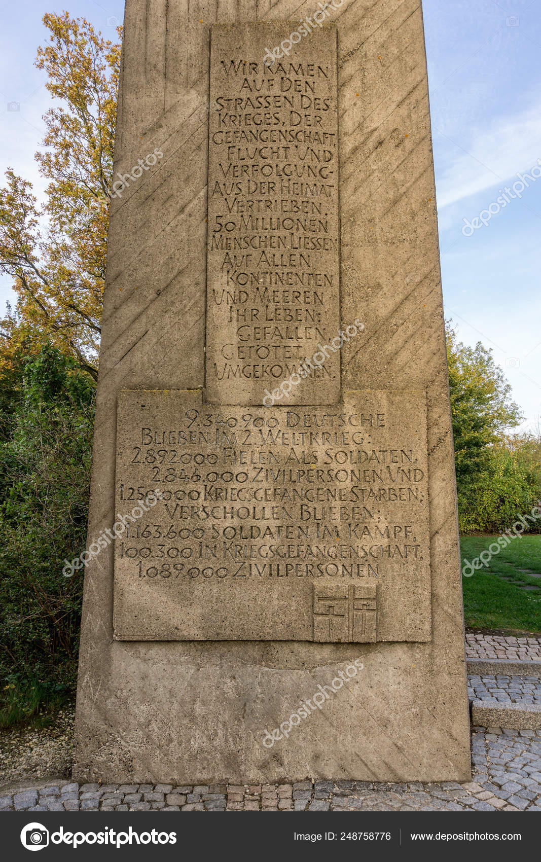 One Four Concrete Stele Inscription Friedland Memorial Monument German ...