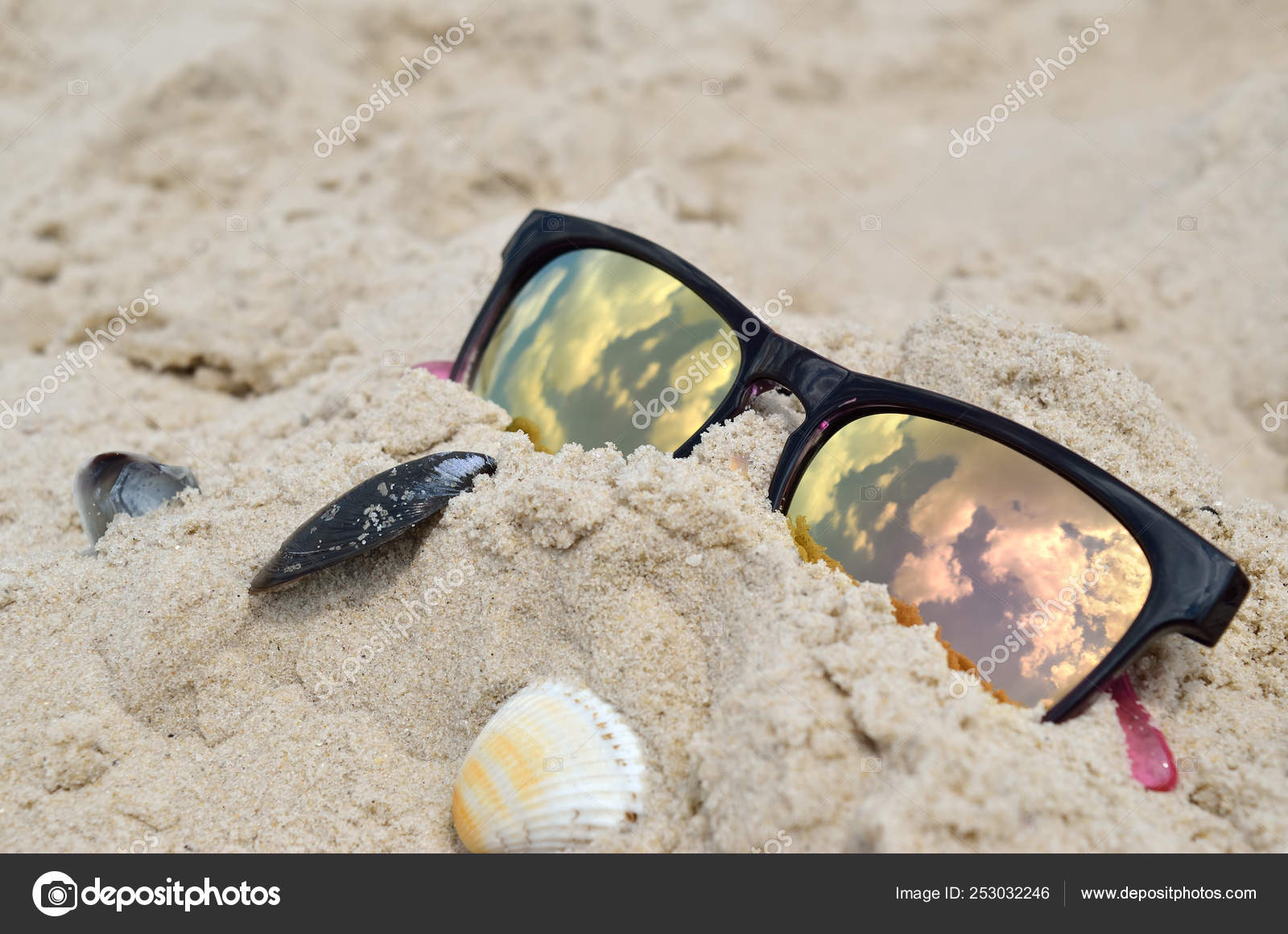 Sunglass Reflection Beach