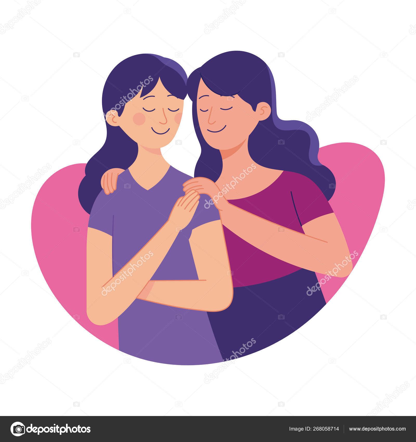 Sisters Hugging Vector Illustration Stock Vector Image by ©pizzastereo ...