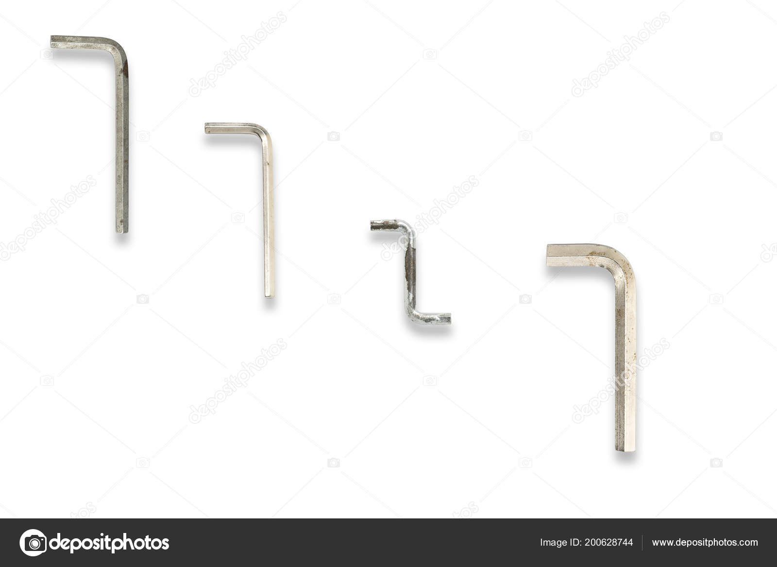 Set Four Different Allen Wrenches Isolated White — Stock Photo ...