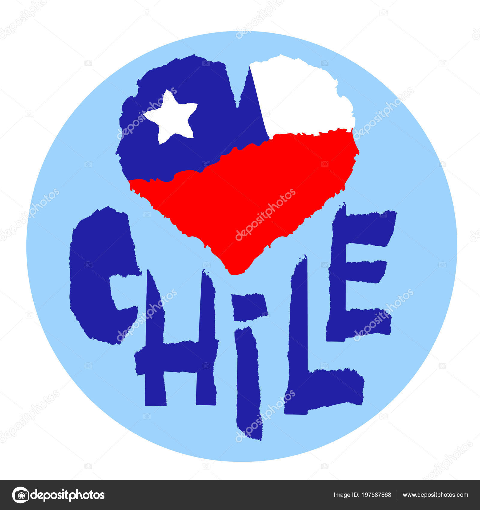 Love Chile America Vintage National Flag Silhouette Heart Torn Paper ...