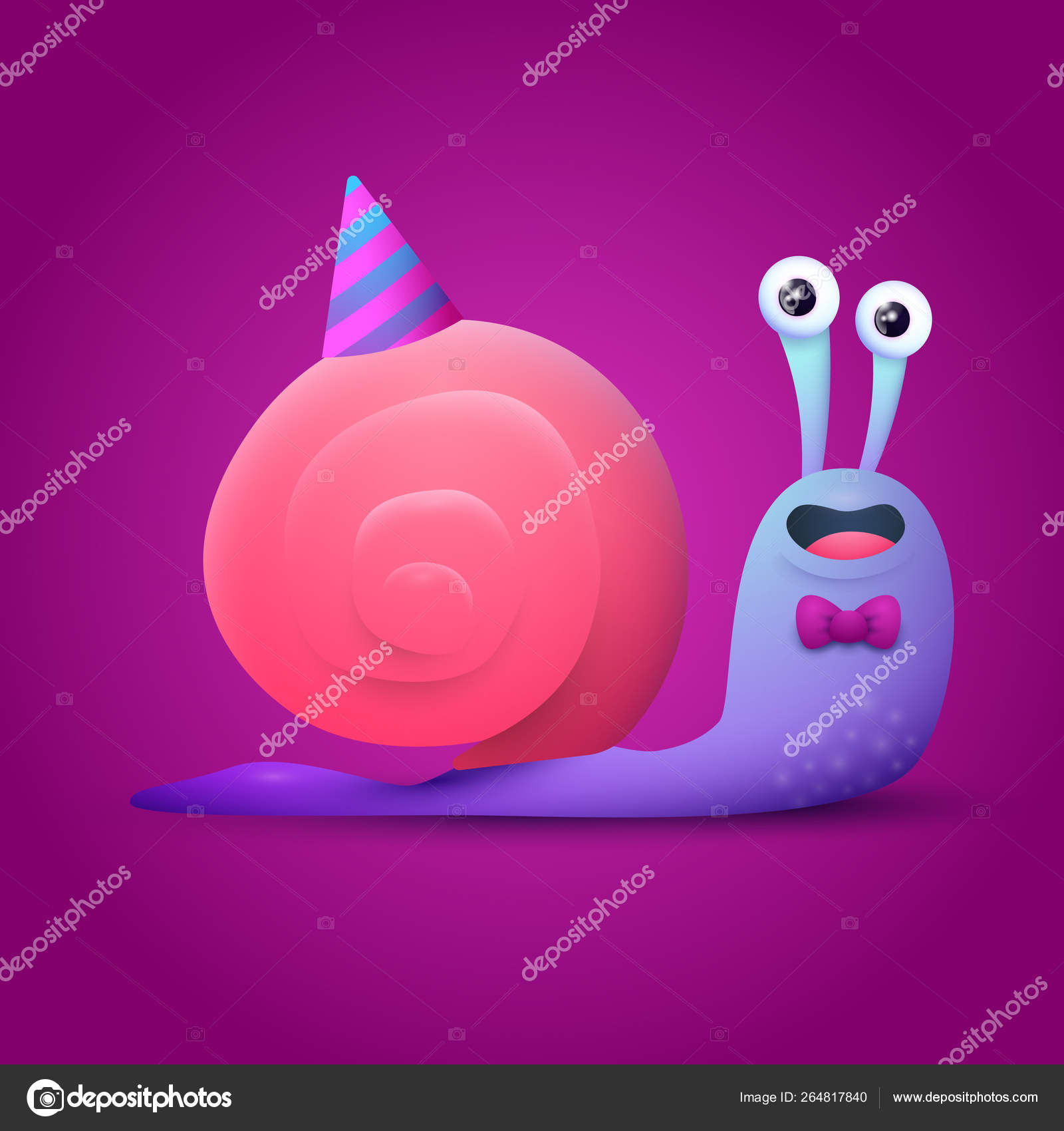 Birthday card with happy snail Stock Vector by ©VectorDori 264817840