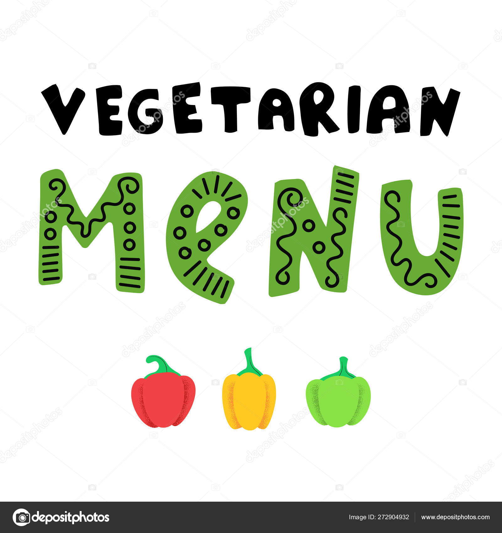 Vegetarian Menu Sign with peppers Stock Vector Image by ©VectorDori ...