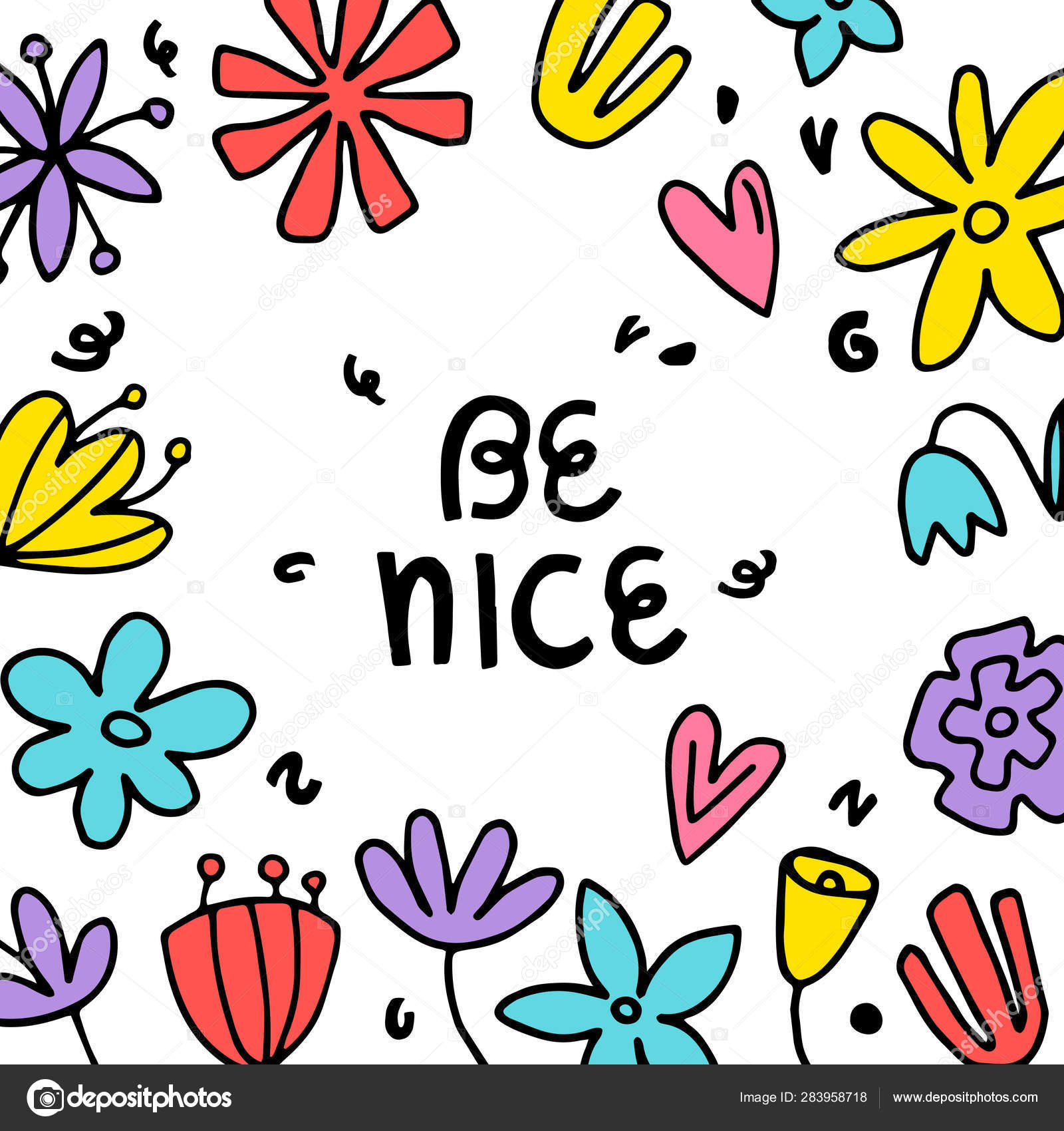 Be nice - handdrawn illustration. Stock Vector by ©VectorDori 283958718