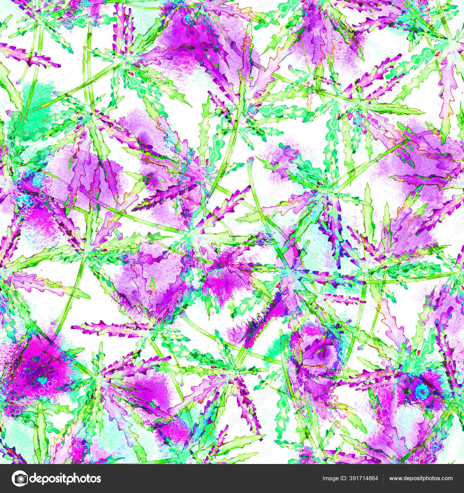 Cannabis leaves seamless Watercolor pattern Stock Photo by ©asha801209 ...