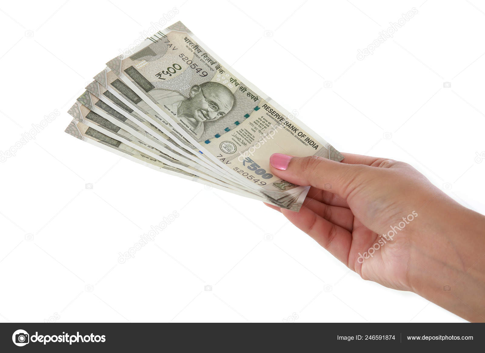 Hand Holding 500 Rupee Notes White Background Stock Photo by ...