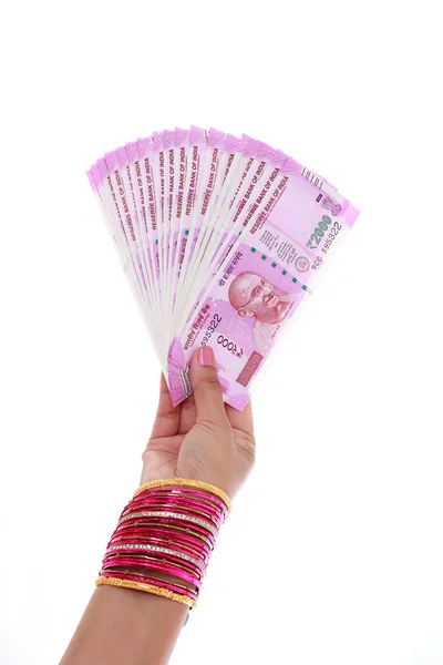 Hand Holding 500 Rupee Notes White Background Stock Photo by ...