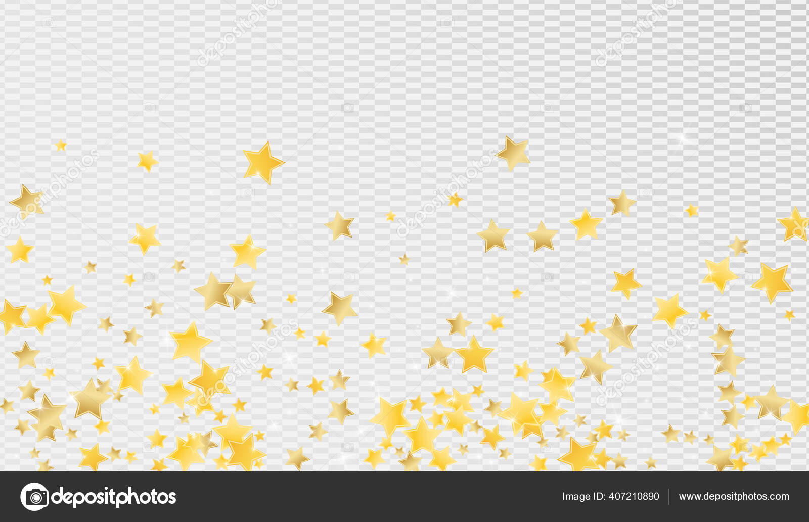 Golden Christmas Stars Vector Transparent Stock Vector Image by ...