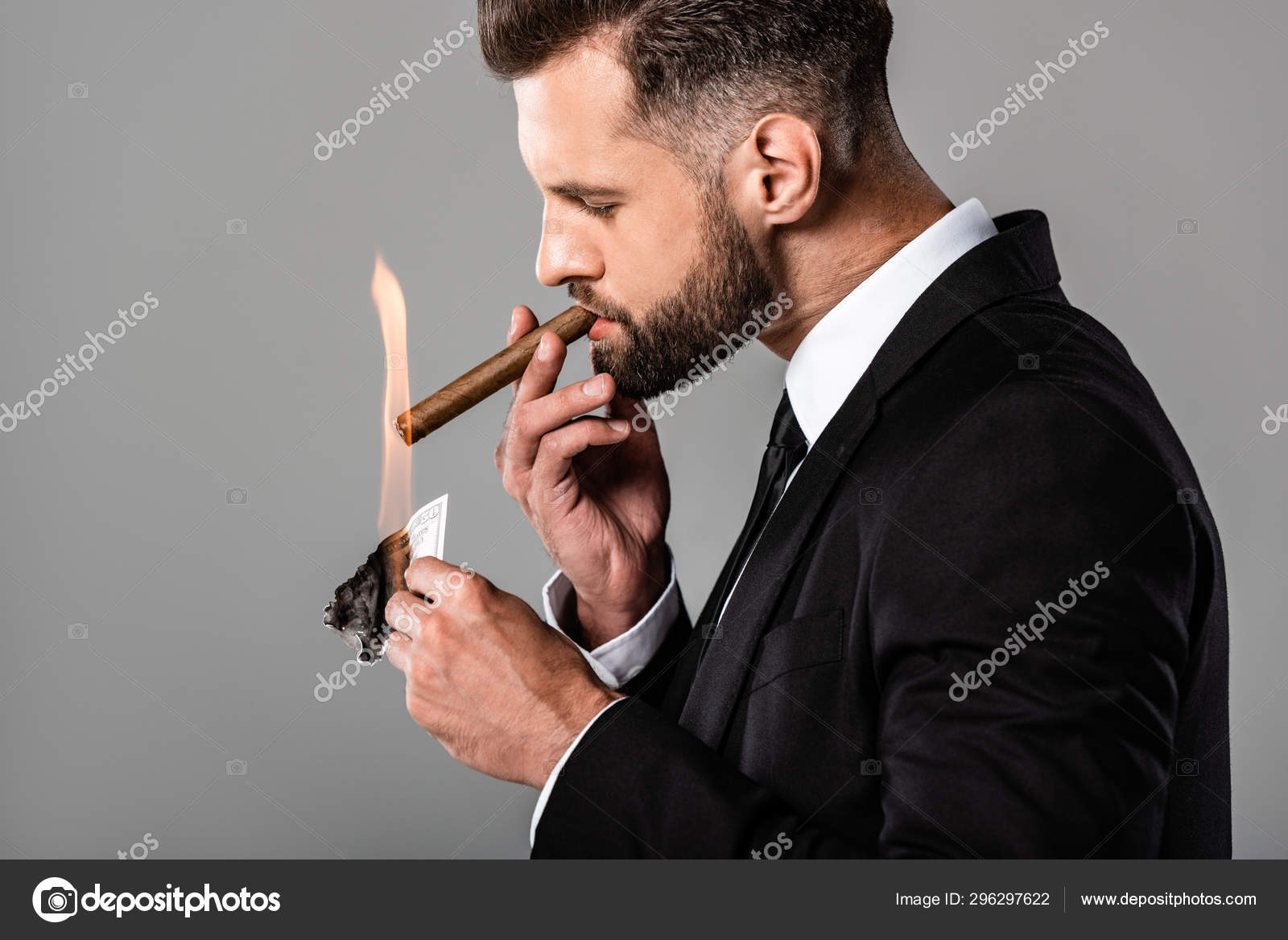 Lighting A Cigarette Side View