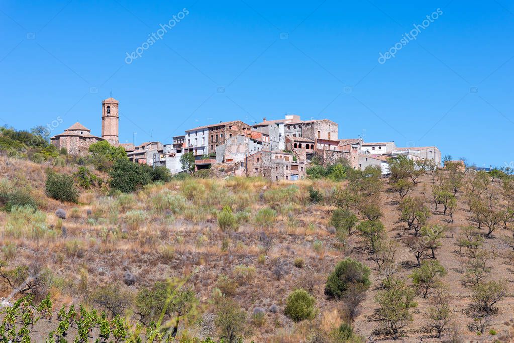 Agricultura en el pueblo El Lloar, en la Comarca Priorat, una famosa ...