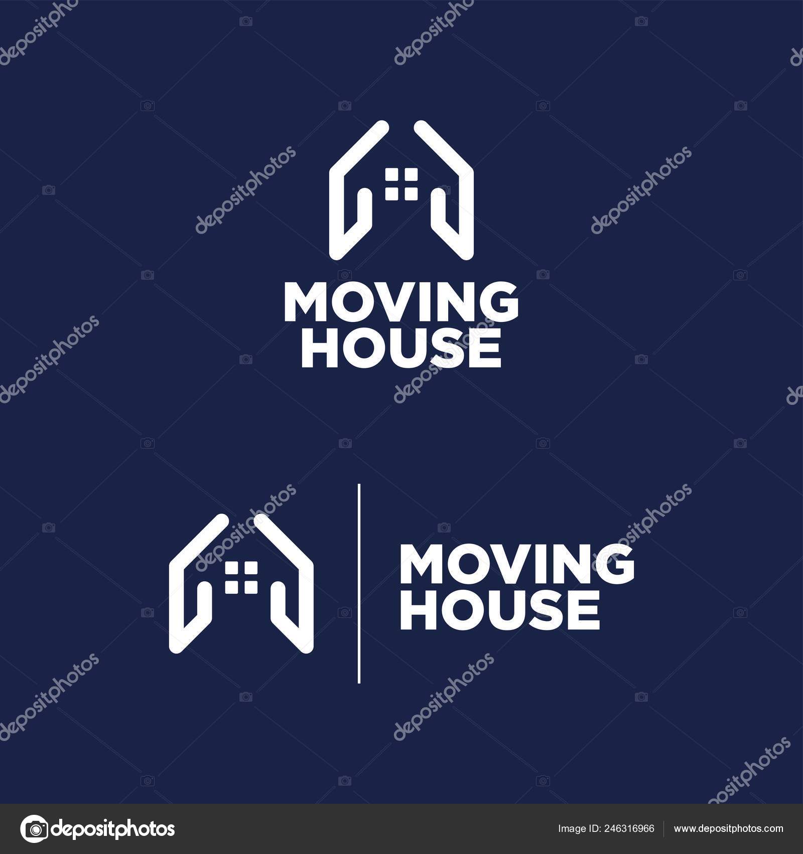 Logo moving house blue background Stock Vector by ©enolart@gmail.com ...