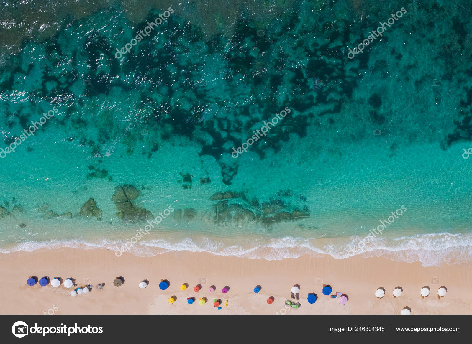 Aerial View Ocean Waves Top View Beautiful Beach Aerial Drone — Stock ...