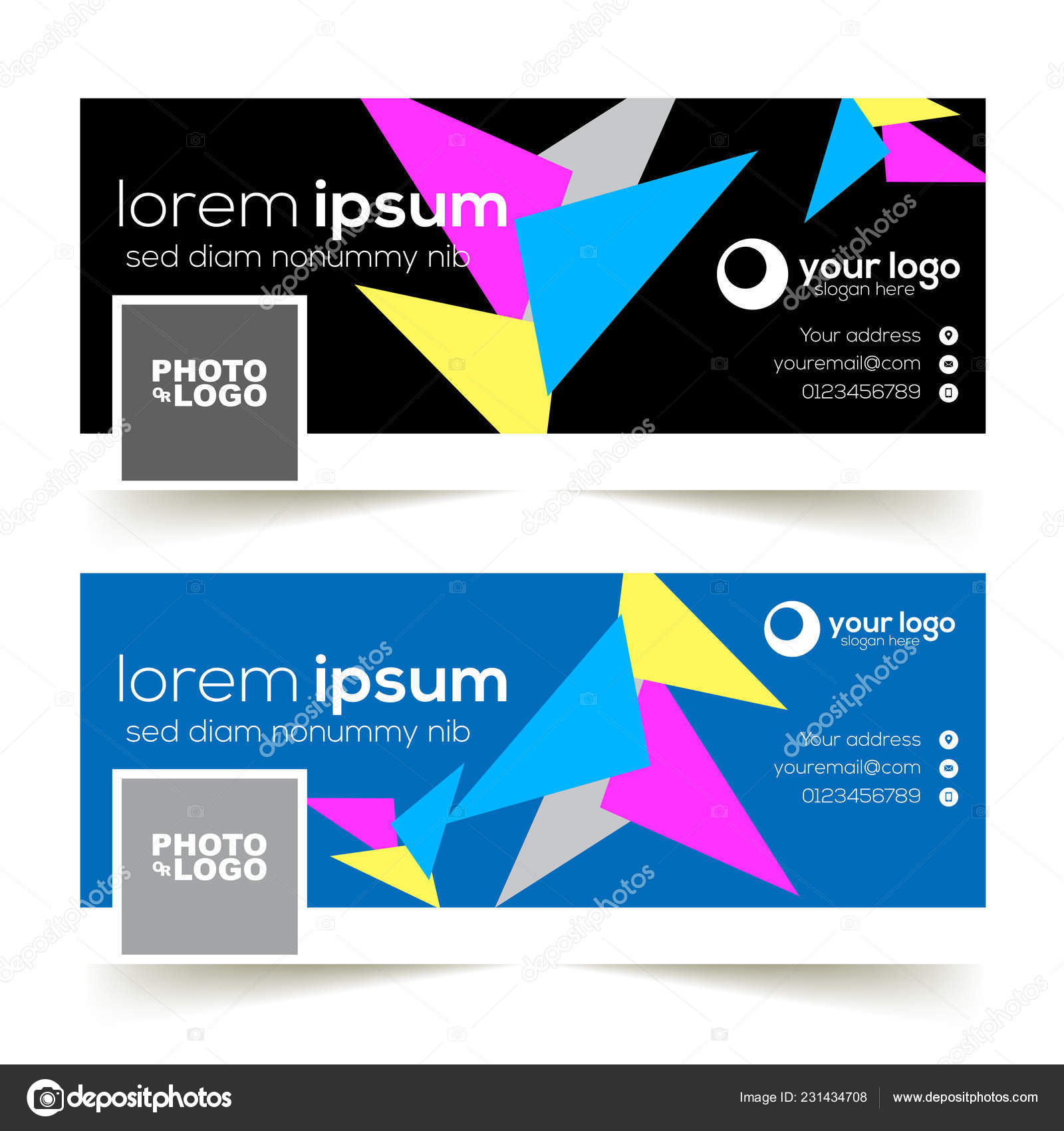 Colorful Vector Illustration Facebook Cover Template Place Text Company ...