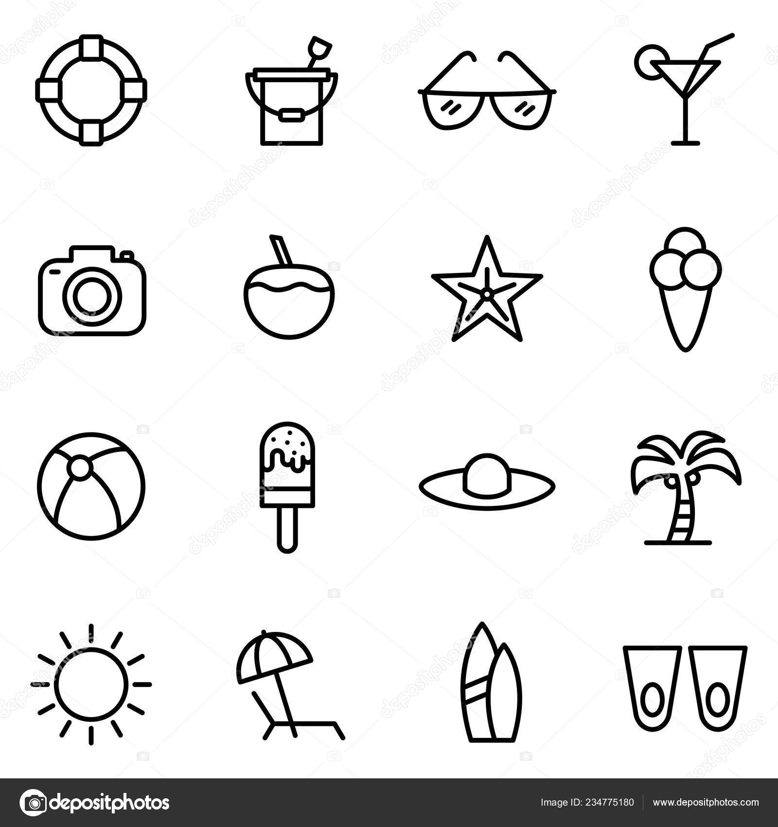 Beach Icons Pack Isolated Symbols Collection Stock Vector by ©ware ... Beach Icons Pack Isolated Symbols Collection Stock Vector by ©ware ...