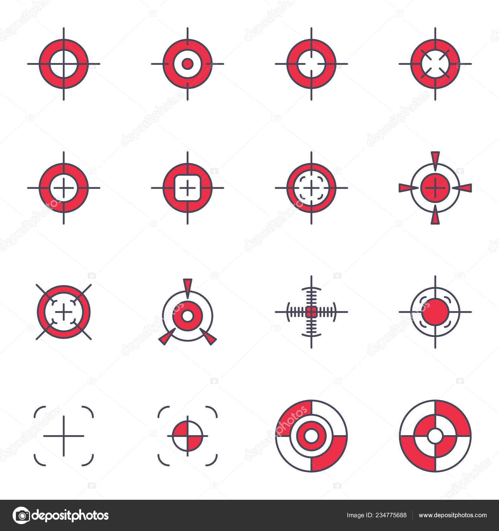 Crosshair Icons Pack Isolated Symbols Collection Stock Vector by ©ware ... Crosshair Icons Pack Isolated Symbols Collection Stock Vector by ©ware ...