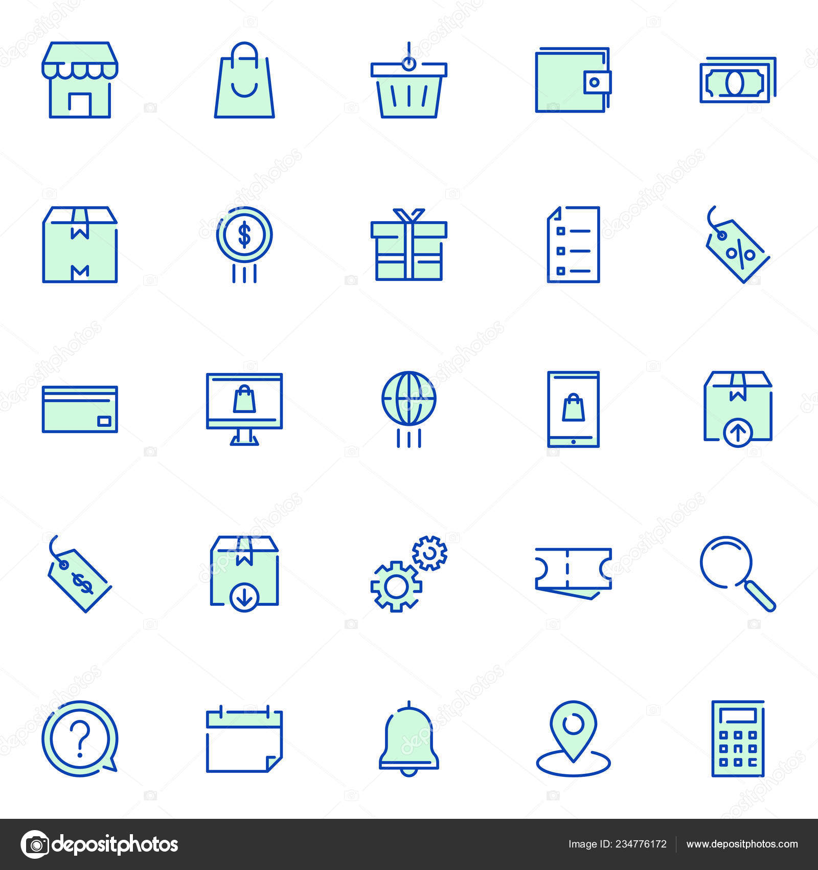 Commerce Icons Pack Isolated Symbols Collection Stock Vector by ©ware ...