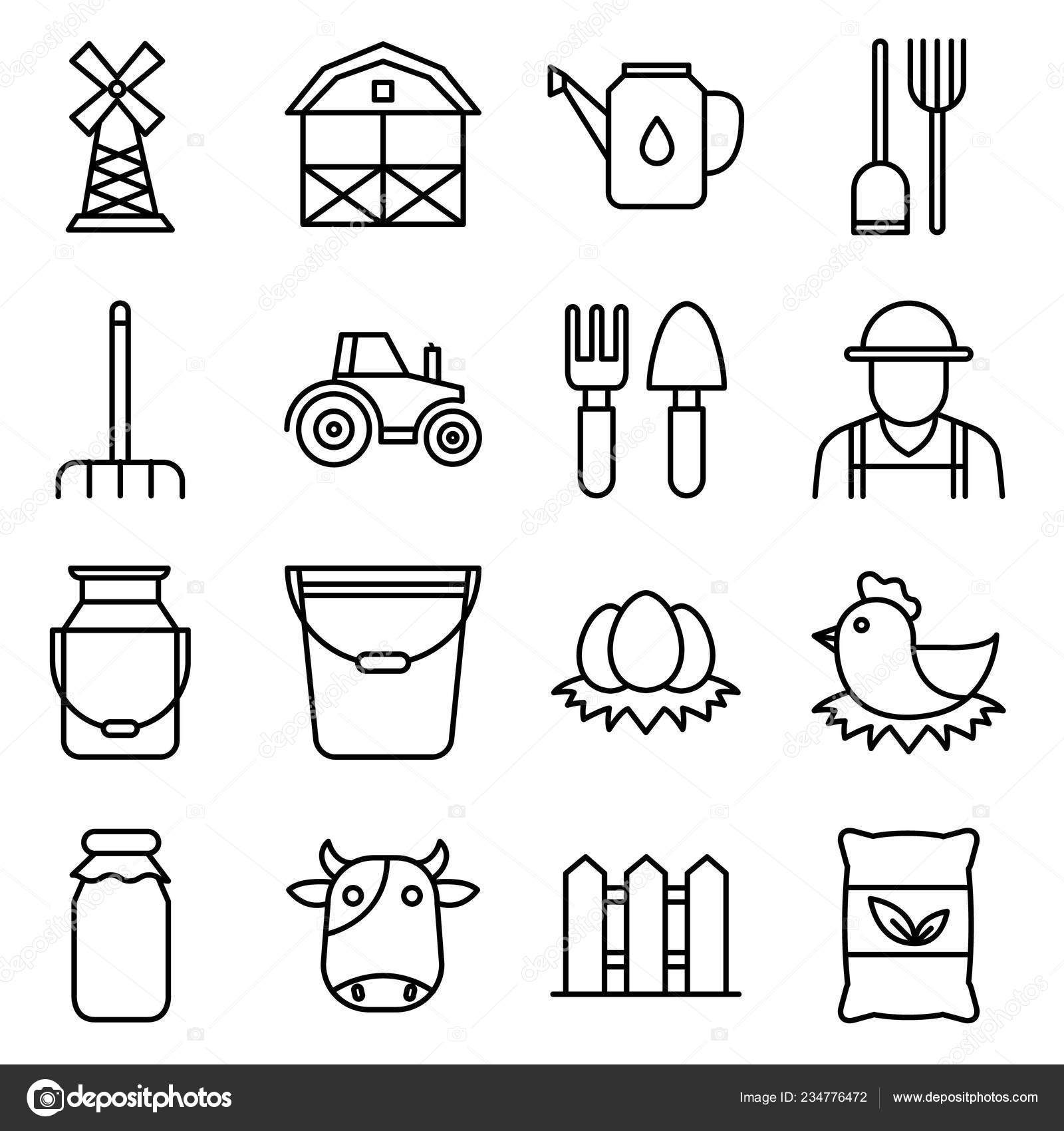 Farm Icons Pack Isolated Symbols Collection Stock Vector by ©ware 234776472 Farm Icons Pack Isolated Symbols Collection Stock Vector by ©ware 234776472