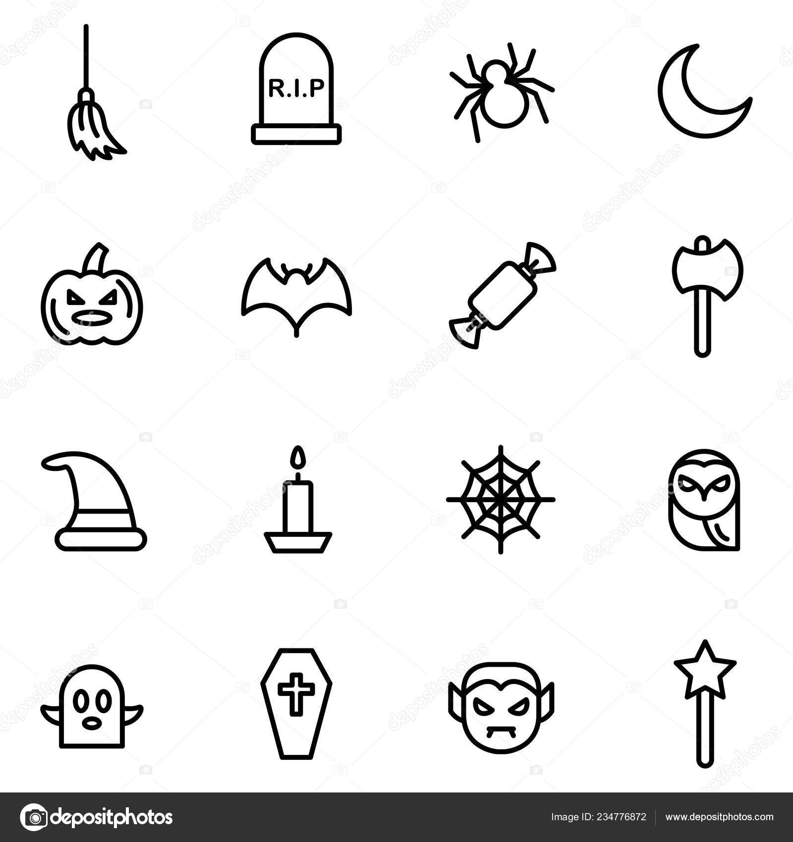 Halloween Icons Pack Isolated Symbols Collection Stock Vector by ©ware ... Halloween Icons Pack Isolated Symbols Collection Stock Vector by ©ware ...